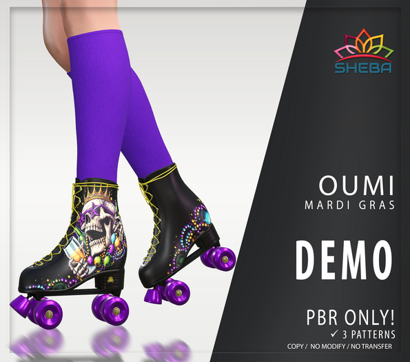 Second Life Marketplace - [Sheba] Oumi Roller Skates *Mardi Gras Demo